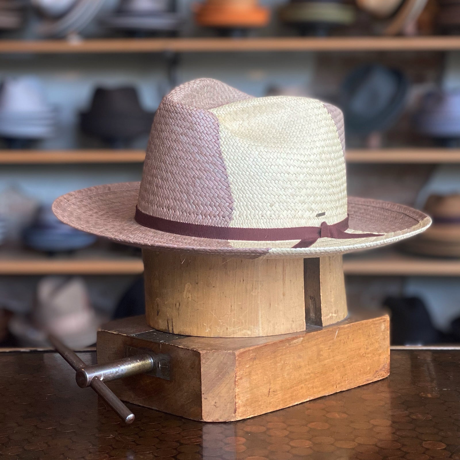 Boreal Two-Tone Panama Fedora with Detroit Knot