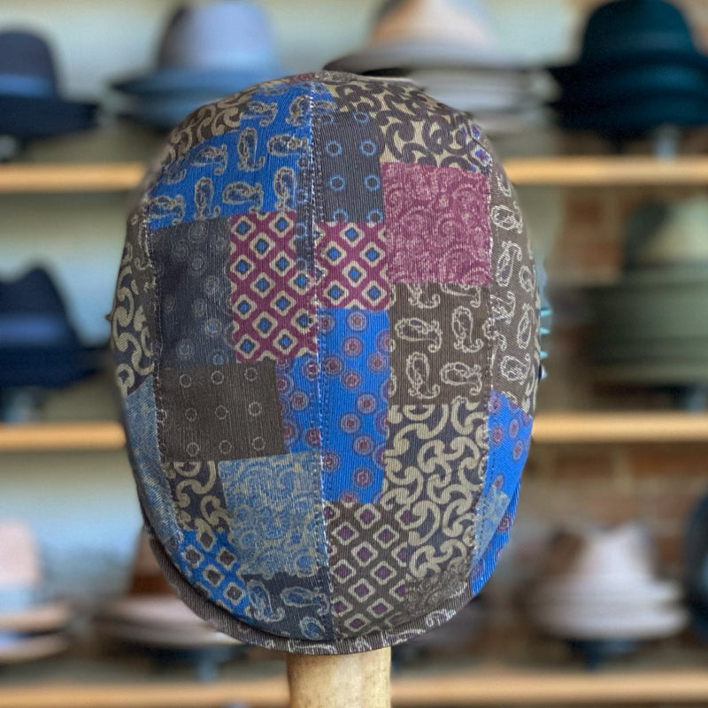 Mix & Match Ivy Cap - Slim Fit Brown Blue Red Patchwork Newsboy
